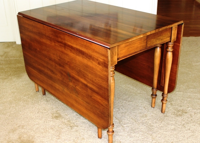 Cherry Drop Leaf Dining Table by Statton | EBTH