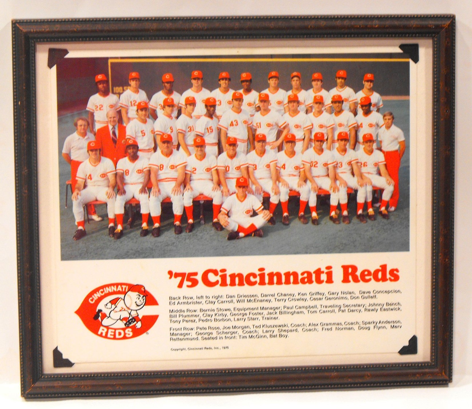 1975 Framed & Matted Cincinnati Reds Team Photo | EBTH