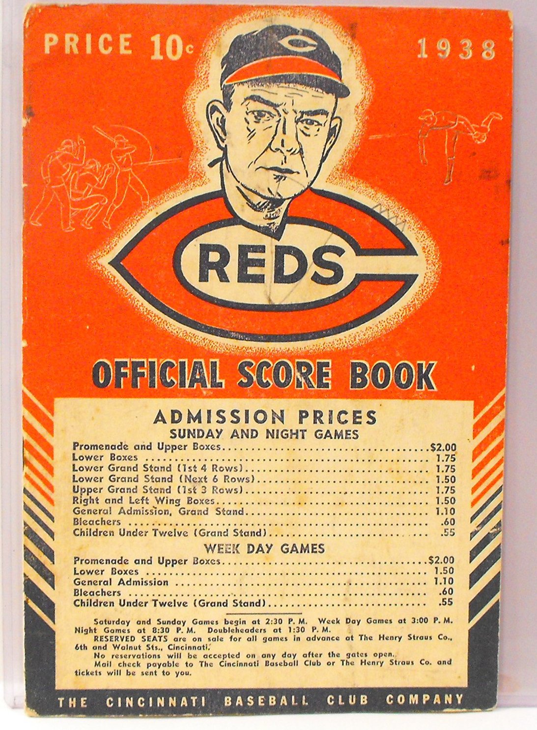 1938 Cincinnati Reds Vs. Brooklyn Dodgers Official Score Book | EBTH
