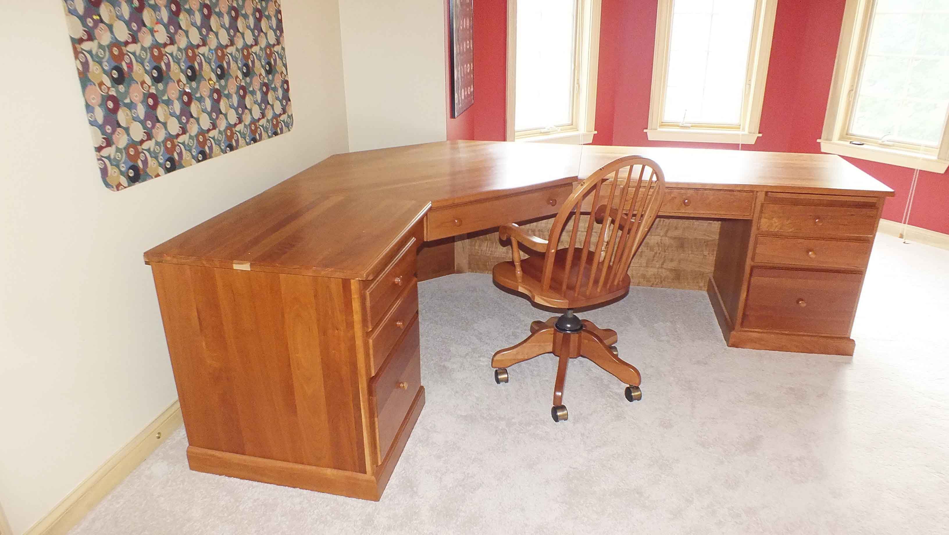 Custom Designed Cherry Wood Desk | EBTH