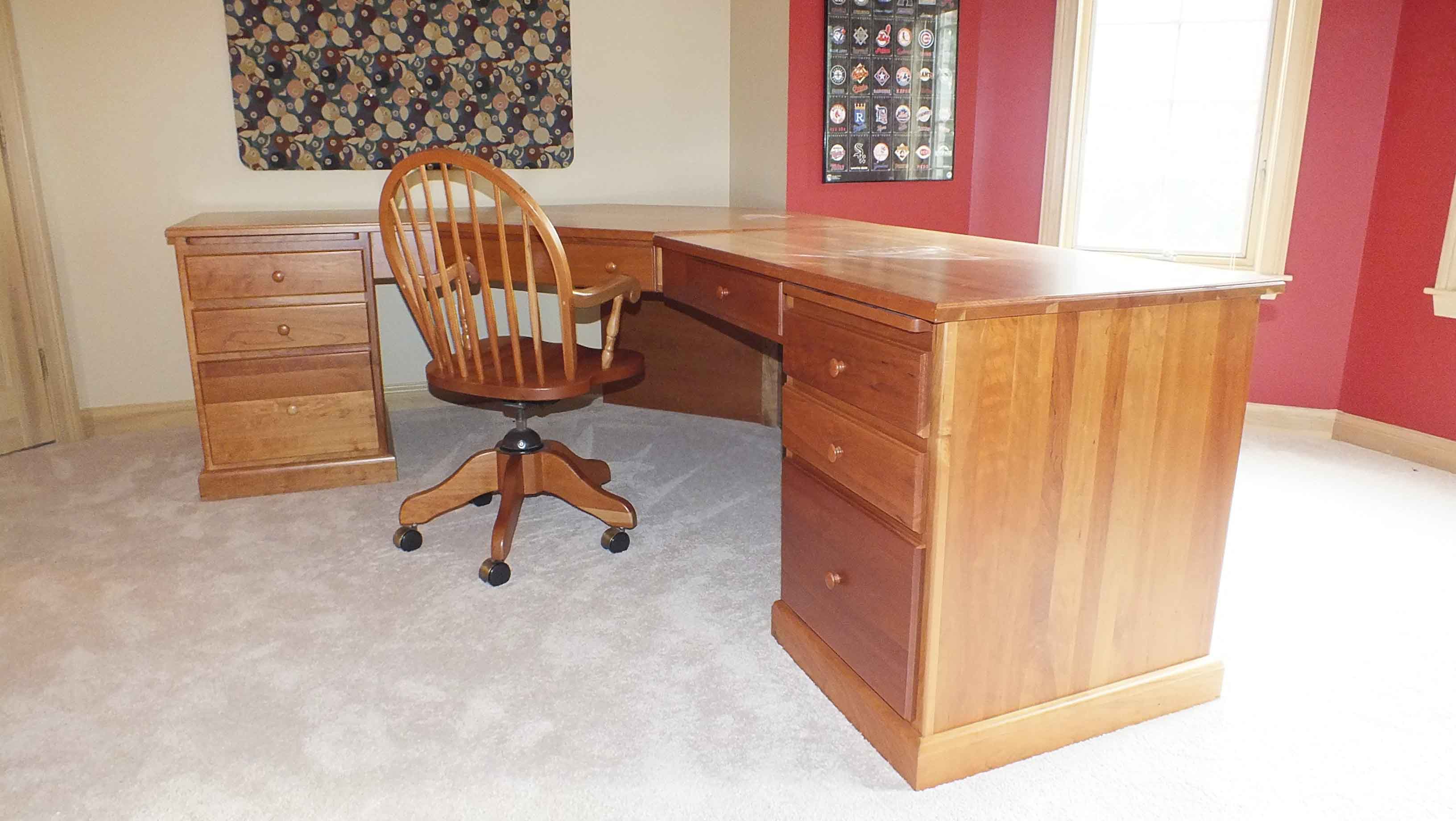 Custom Designed Cherry Wood Desk | EBTH