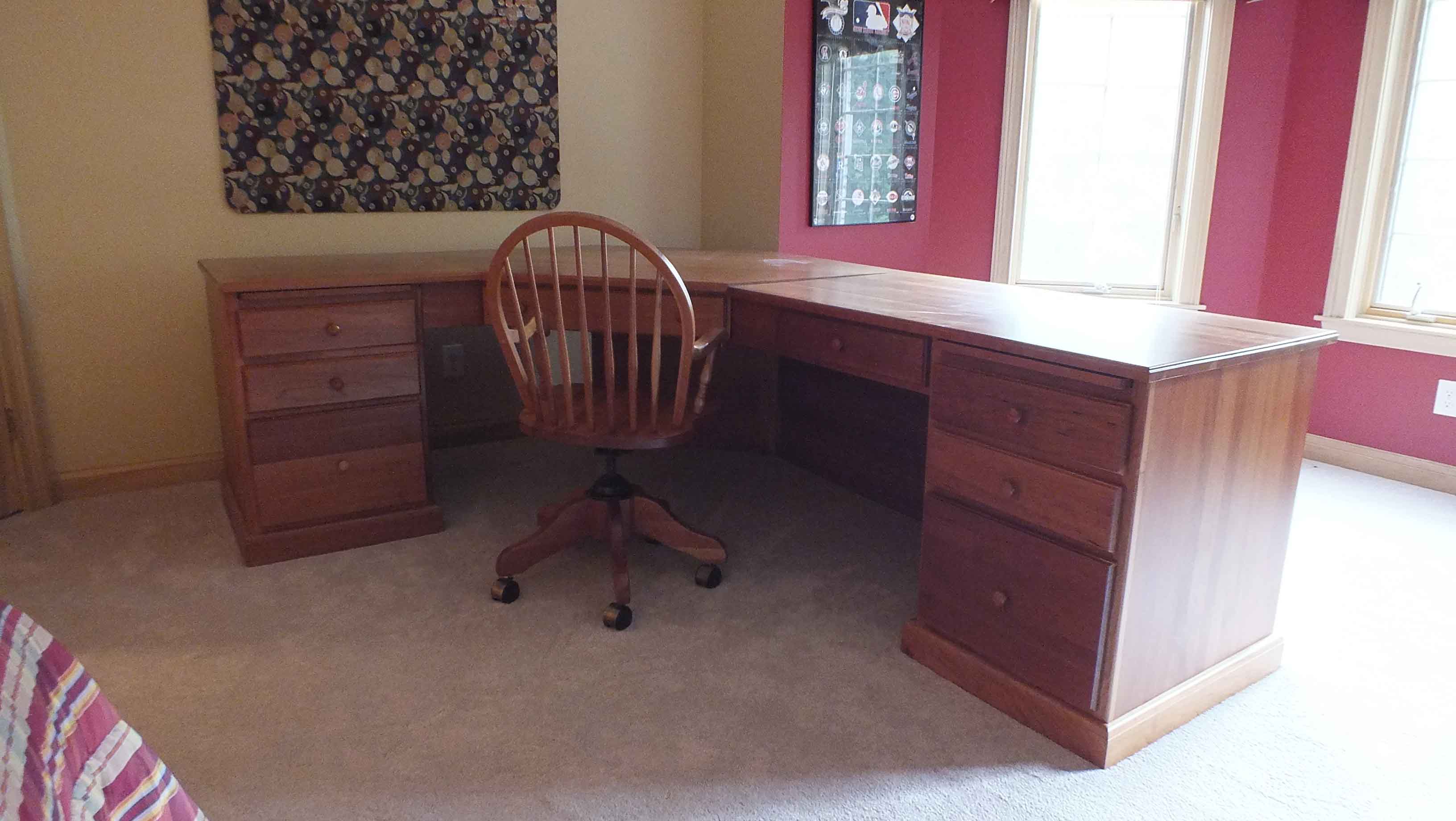 Custom Designed Cherry Wood Desk | EBTH