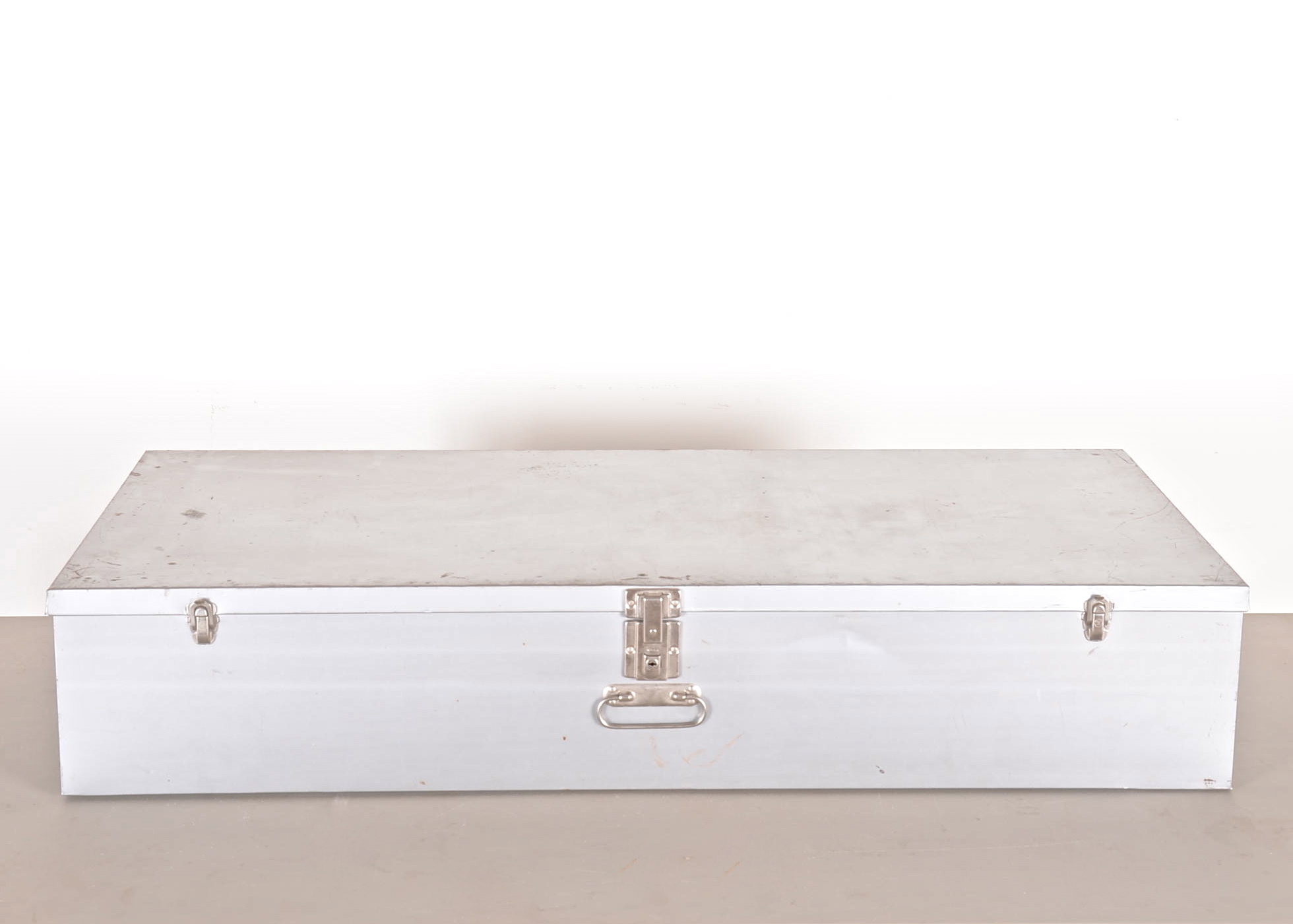 Vintage Industrial Style Gray Metal Box | EBTH