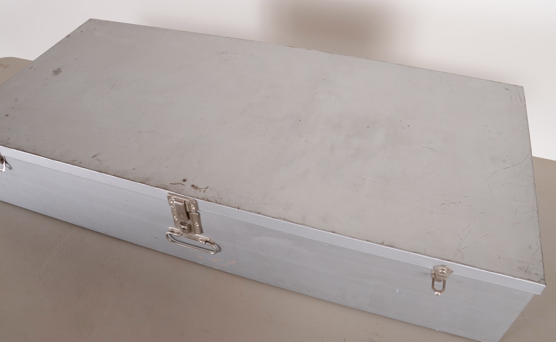 Vintage Industrial Style Gray Metal Box | EBTH