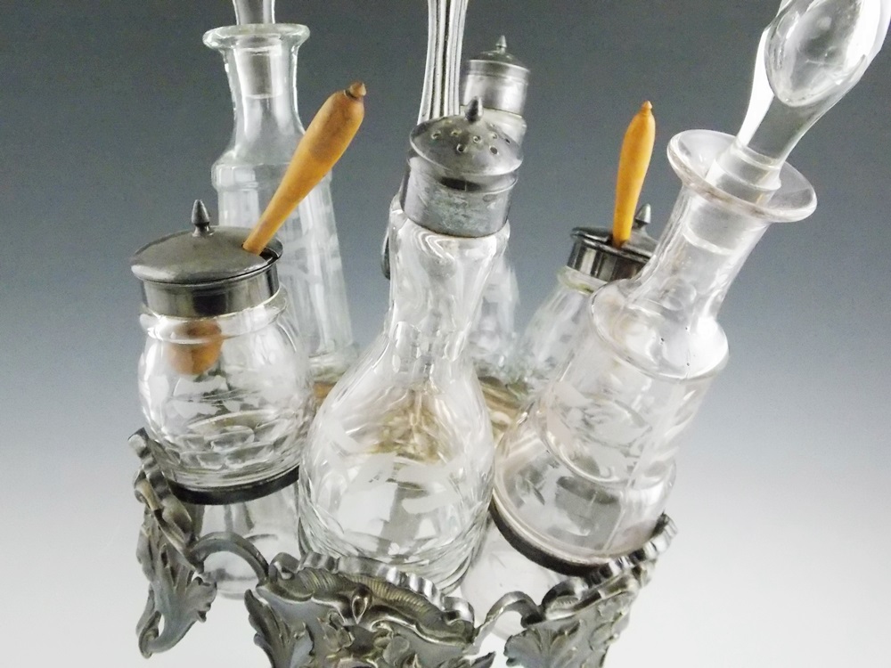 Vintage Silverplate Condiment Caddy, Complete! | EBTH
