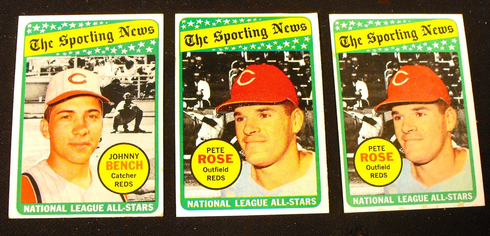 (3) 1969 Pete Rose & Johnny Bench Topps NL ALL-Stars Baseball Cards | EBTH