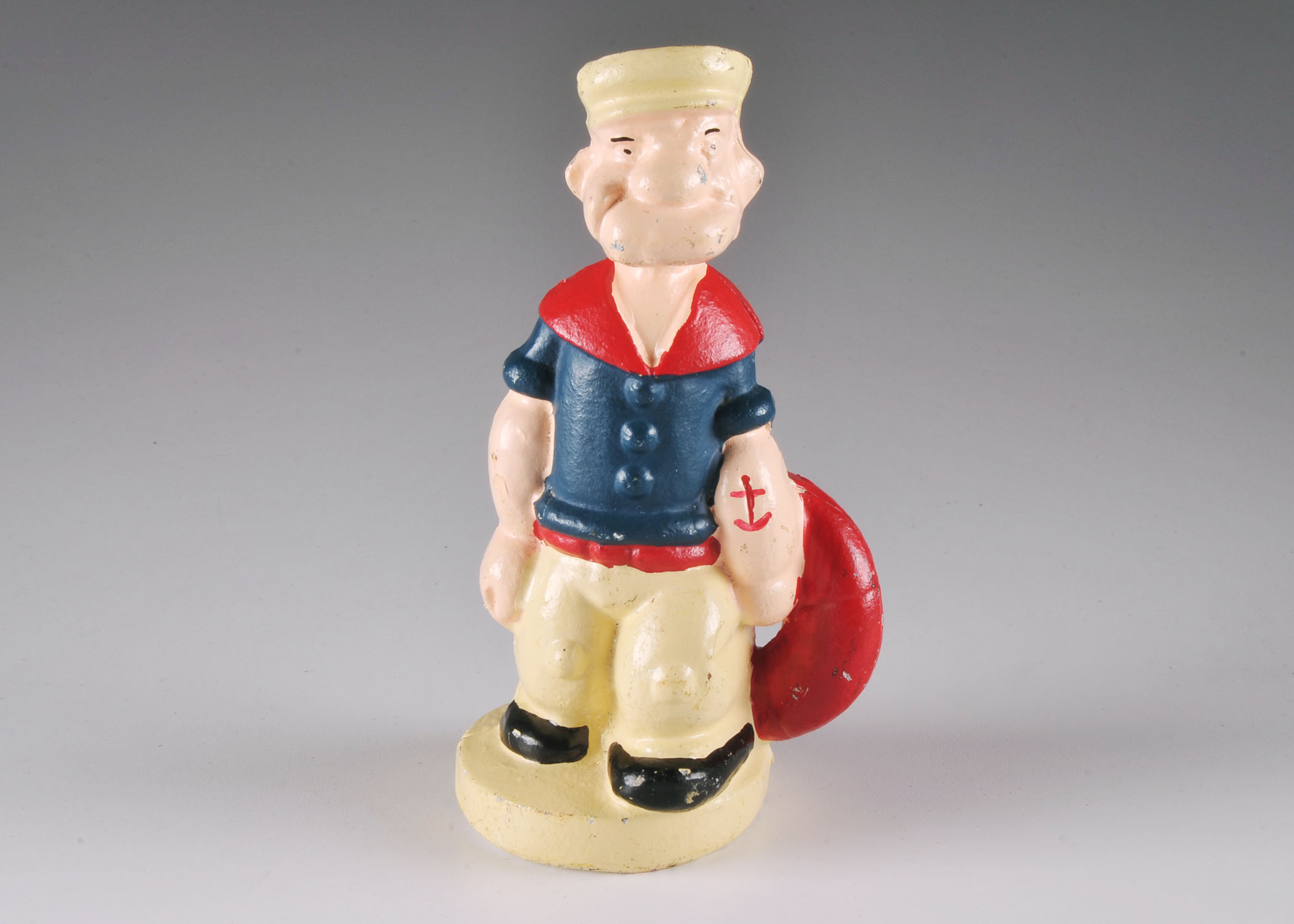 Vintage Painted Cast Iron Popeye Bank | EBTH