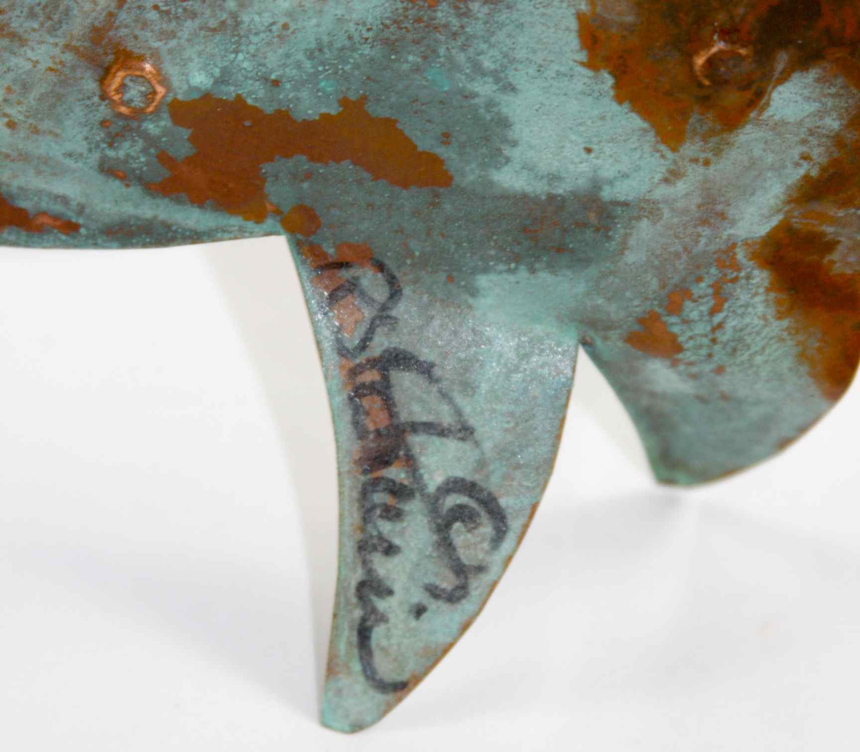 Copper Abstract Alligator Art Sculpture | EBTH