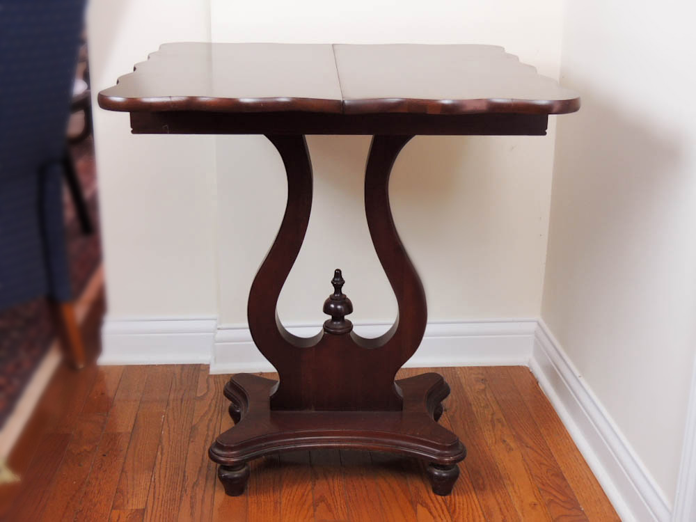 Lyre Table with Rotating Scalloped Edge Top | EBTH
