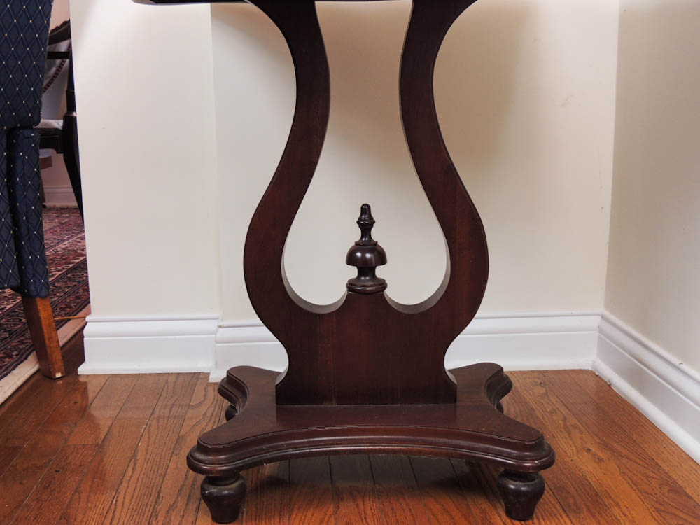 Lyre Table with Rotating Scalloped Edge Top | EBTH