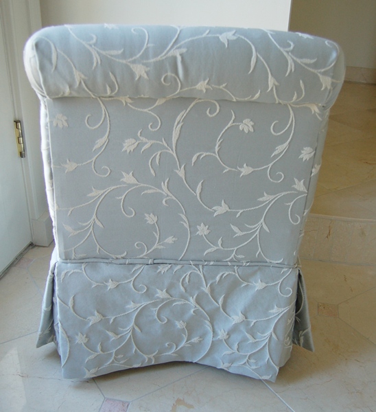 Embroidered Blue Vanity Chair | EBTH