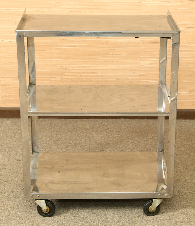 Three-Shelf Stainless Steel Wheeled Cart | EBTH