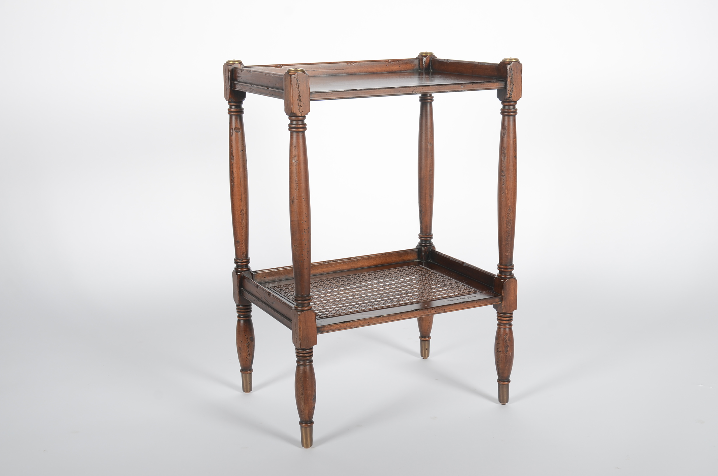 Side Table with Cane Lower Shelf | EBTH