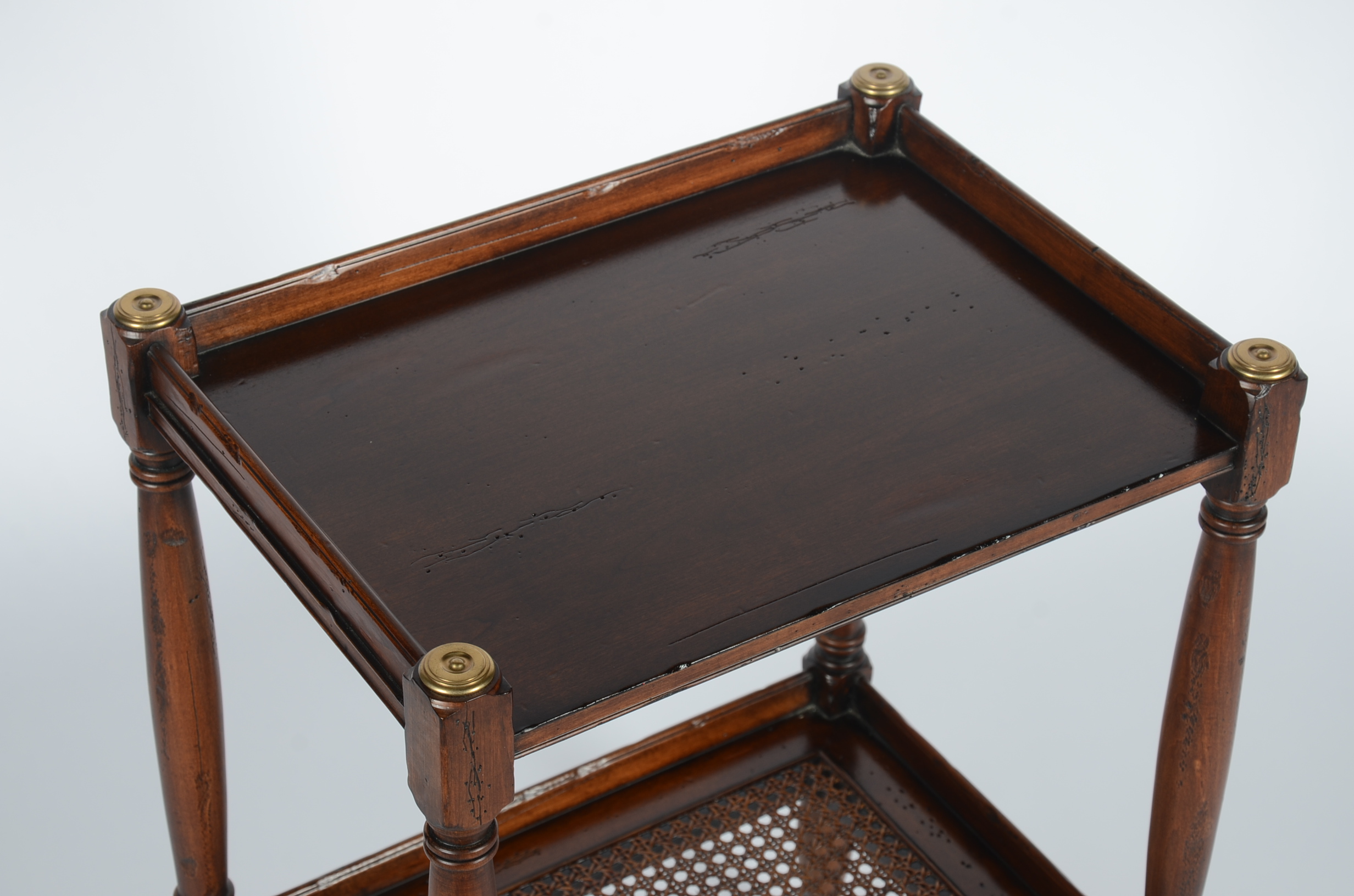 Side Table with Cane Lower Shelf | EBTH