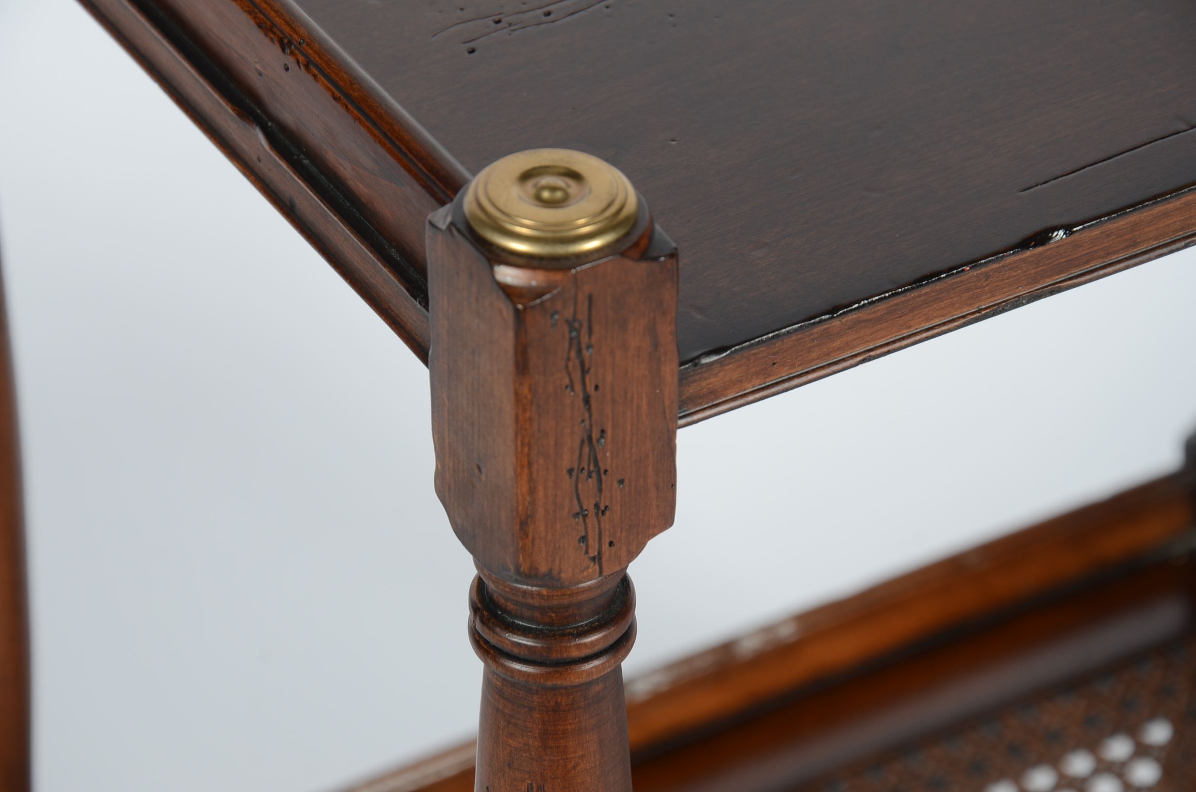 Side Table with Cane Lower Shelf | EBTH