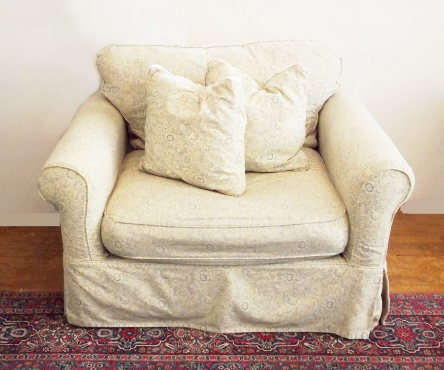 An Oversized Armchair with Floral Slipcover From Arhaus Furniture | EBTH