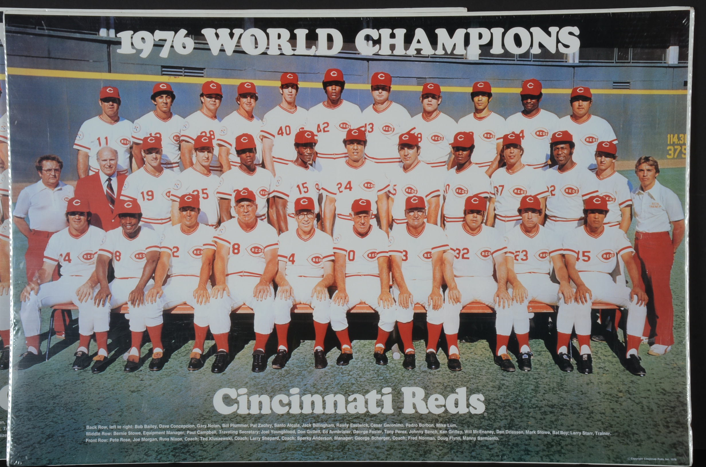 (4) Vintage 1975/76 Cincinnati Reds Posters/Cards Shrink Wrapped On ...