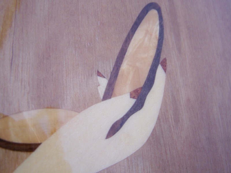 Vintage Wood Inlay Portrait of Woman with Mirror | EBTH