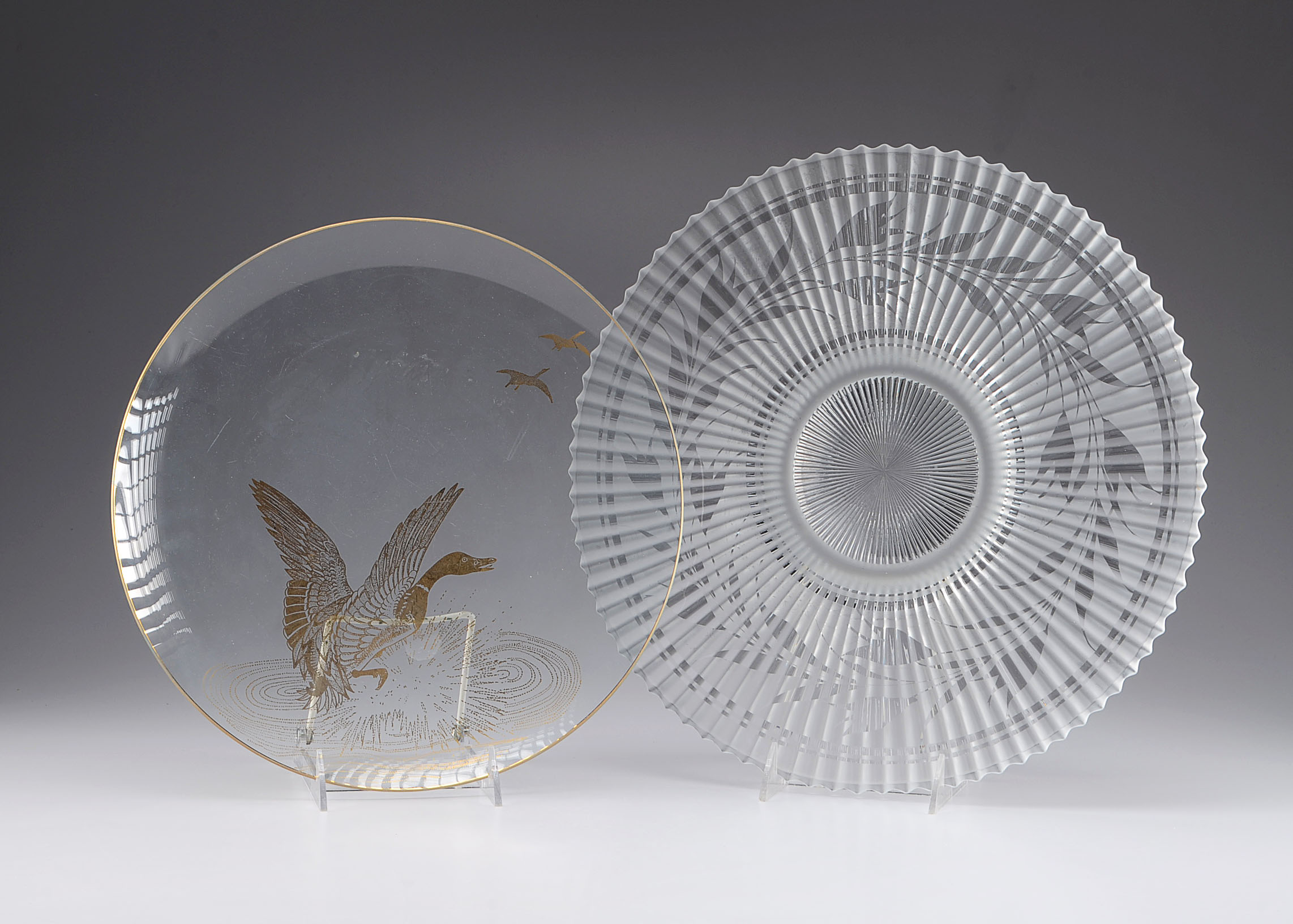 Two Large Glass Plates | EBTH