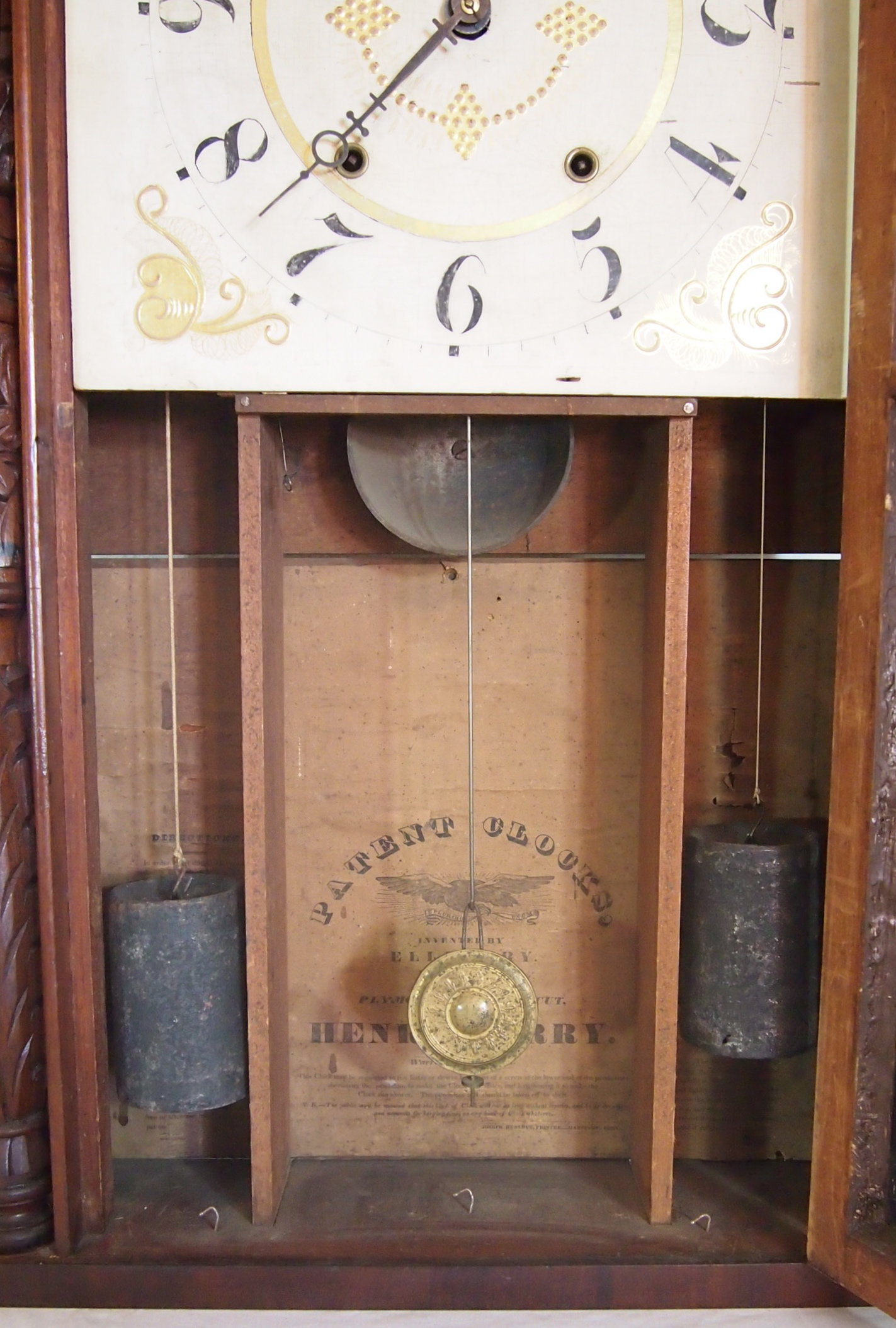 Henry Terry Reverse Painted Lady Clock | EBTH