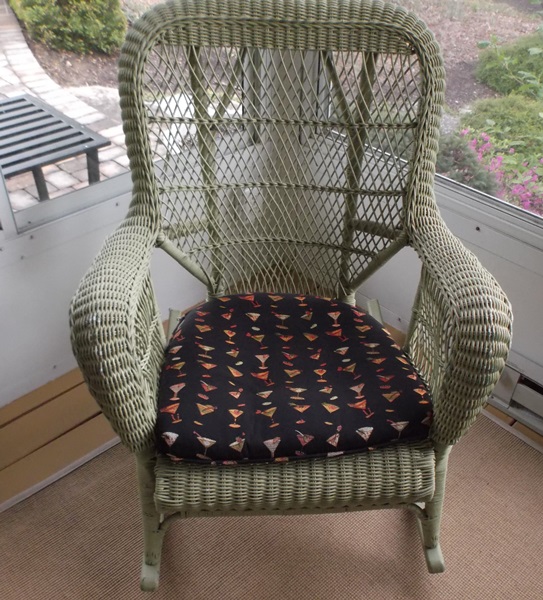 Pale Green Wicker Rocking Chair | EBTH