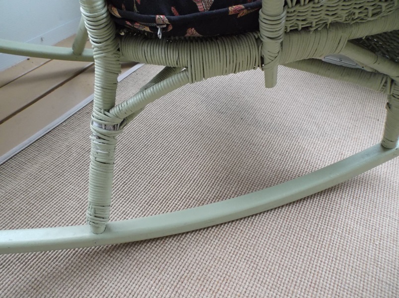 Pale Green Wicker Rocking Chair | EBTH
