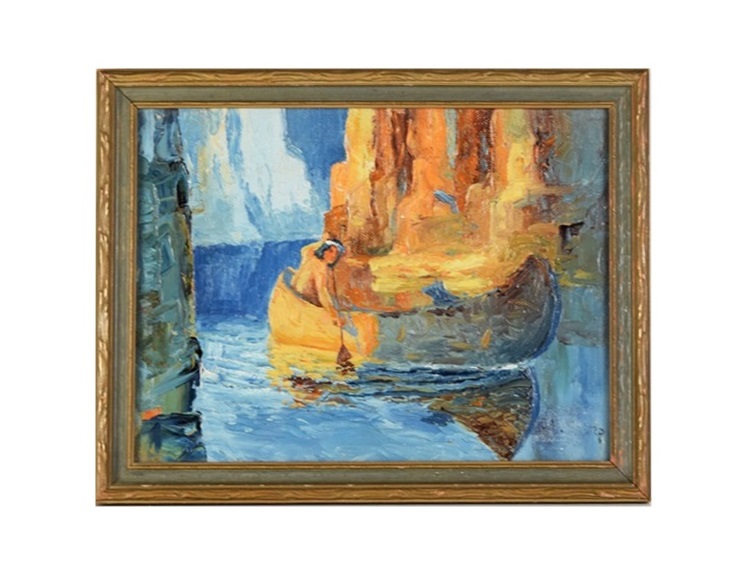 An Original Joseph Henry Sharp Painting on Panel | EBTH
