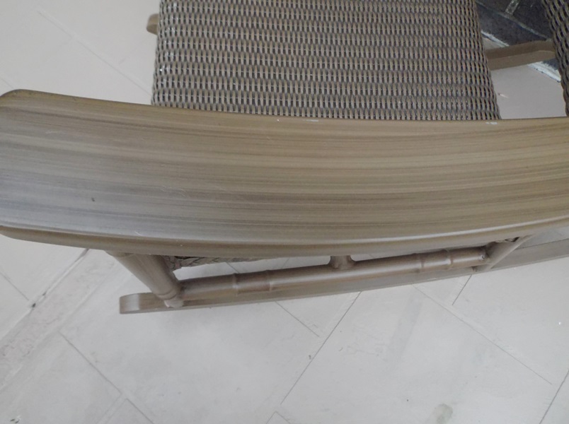 Frontgate Cast Aluminum and Wicker Rocking Chair | EBTH