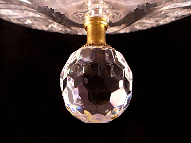 Elegant Waterford Crystal Dome Ceiling Light with Brass Trim | EBTH