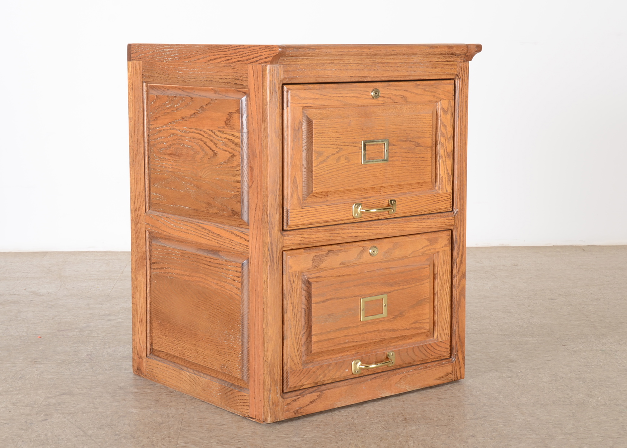 Golden Oak Short File Cabinet | EBTH