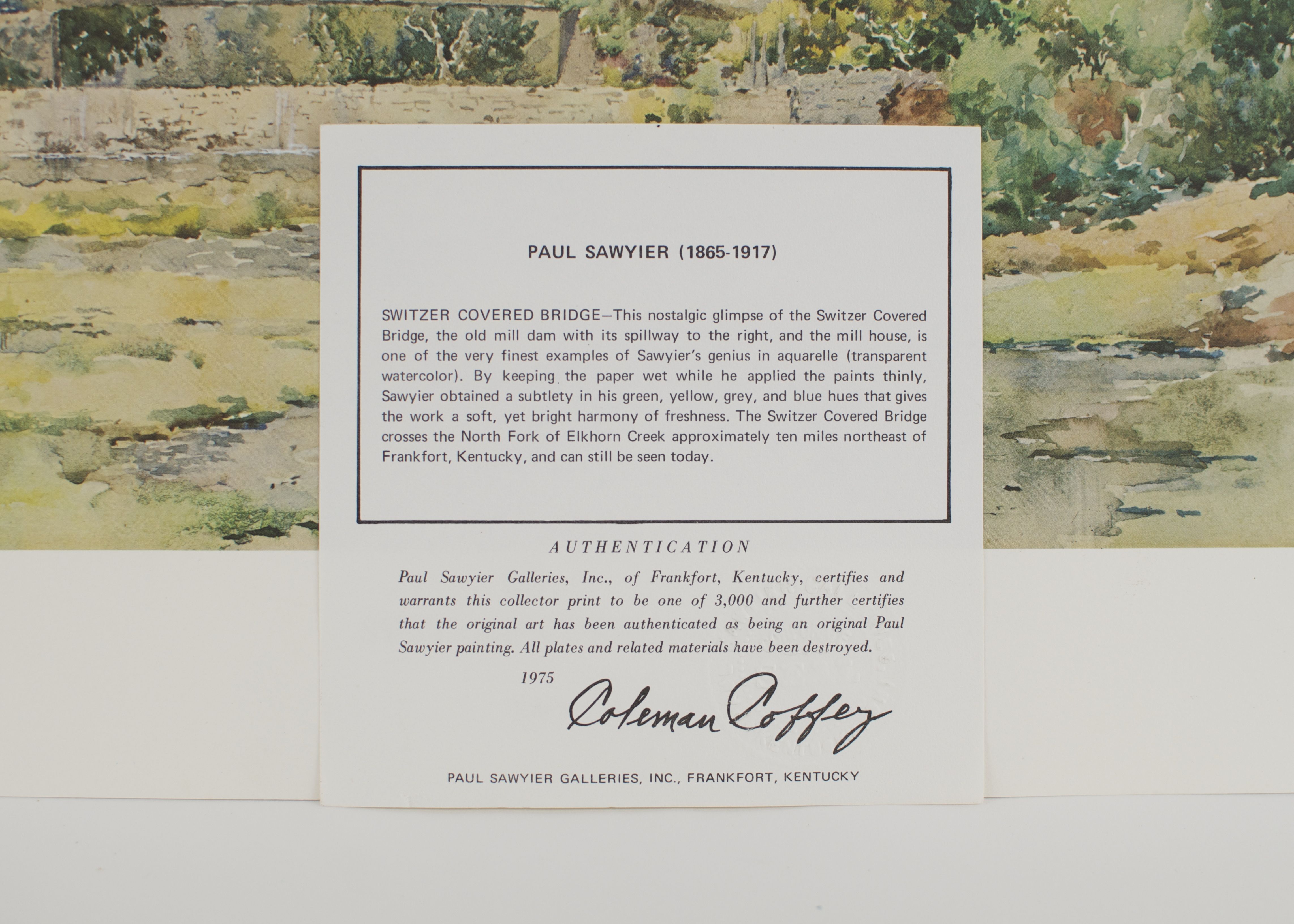 Paul Sawyier Limited Edition Print "Switzer Covered Bridge" | EBTH