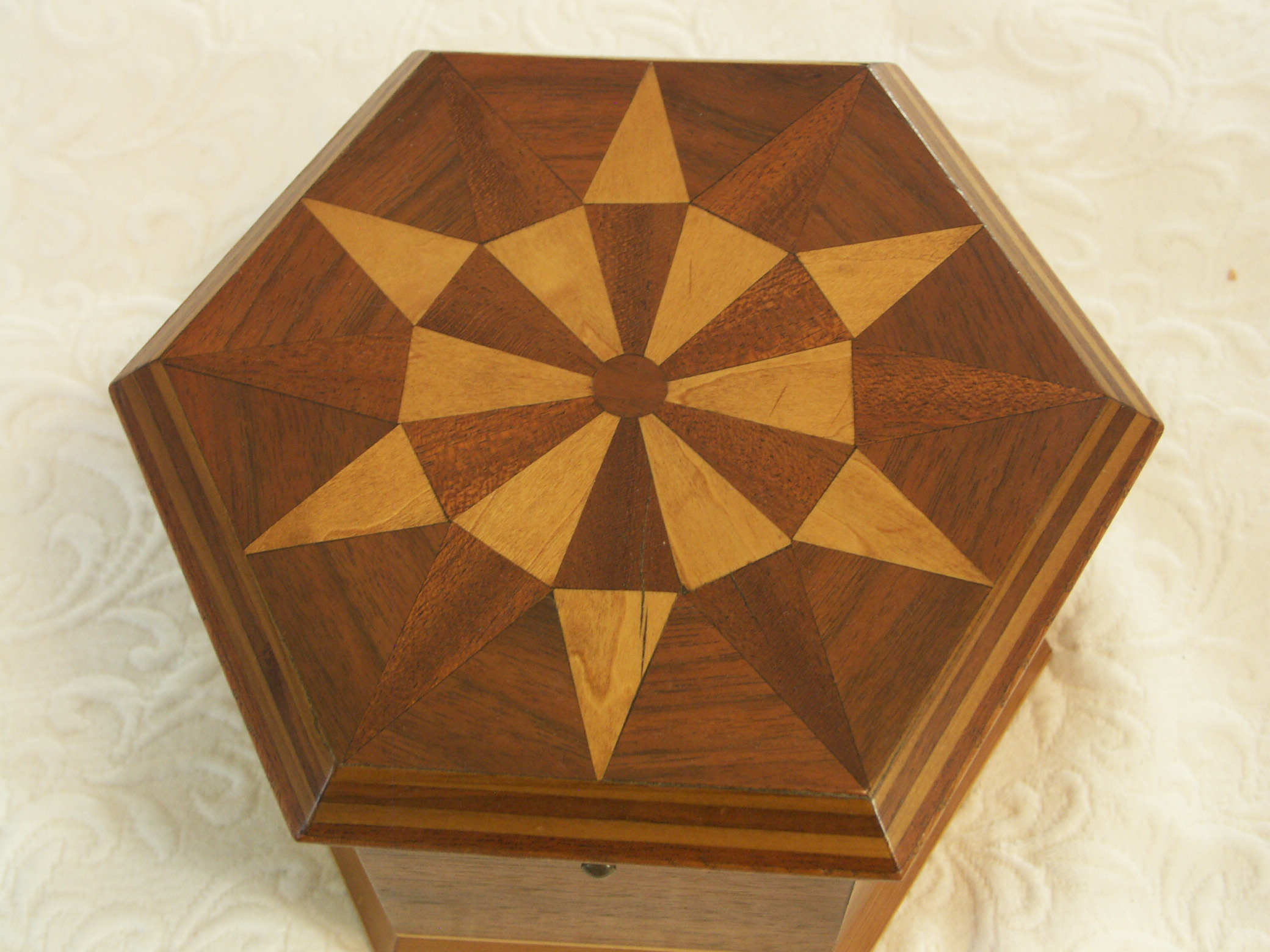 Six-Sided Wood Carved Box | EBTH