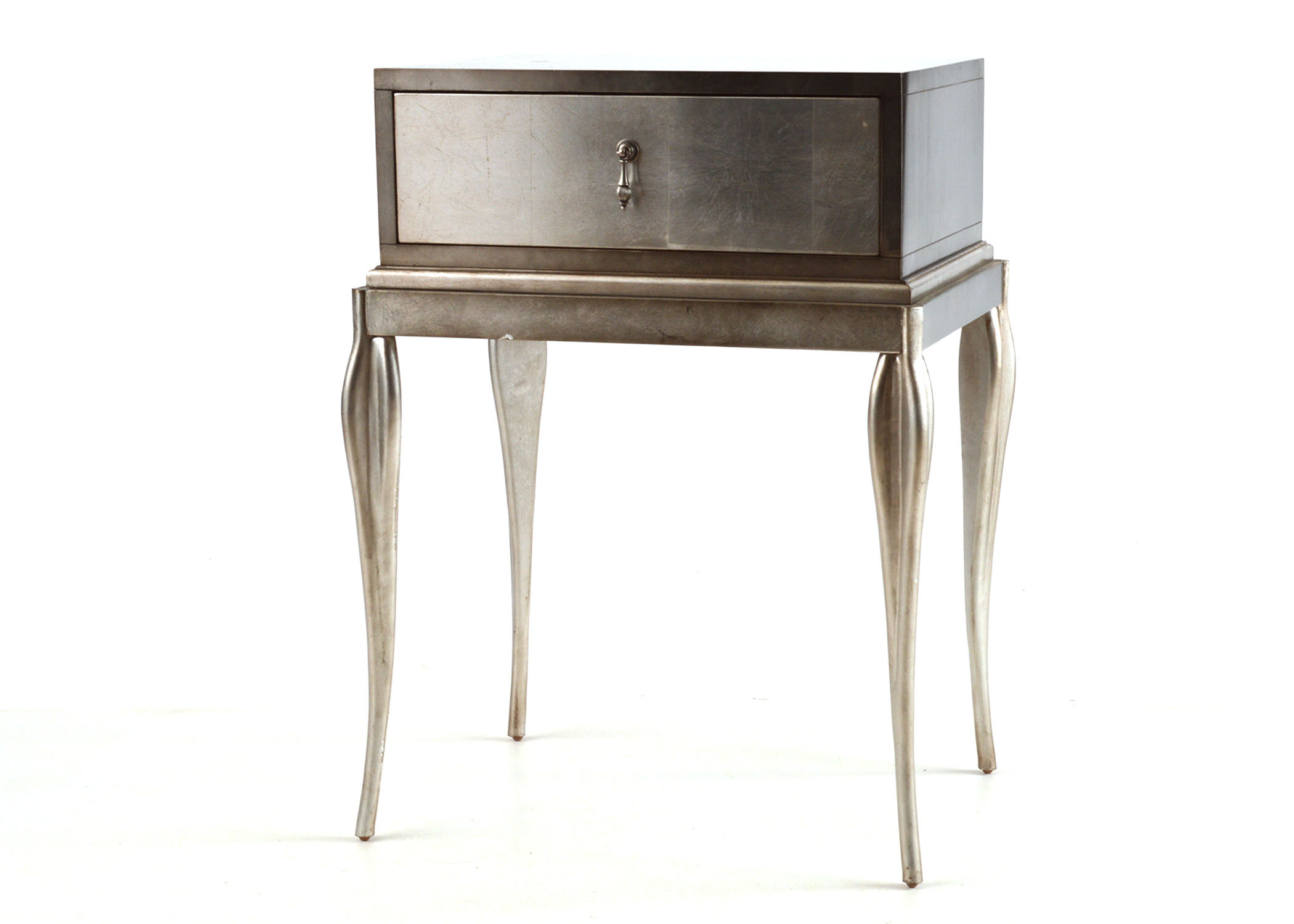 Silver Painted Single Drawer Side Table | EBTH