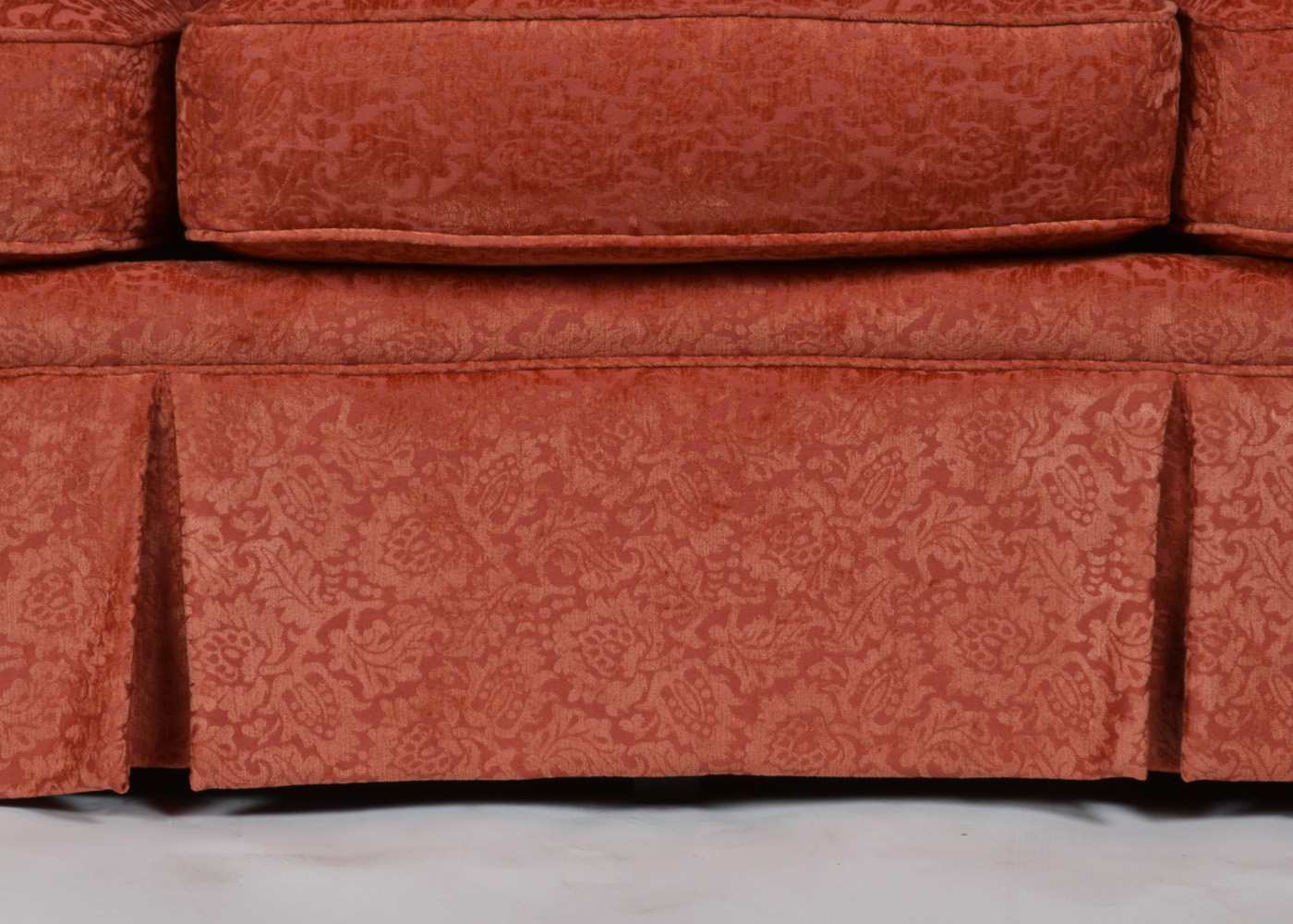 Plush Salmon Colored Sofa | EBTH