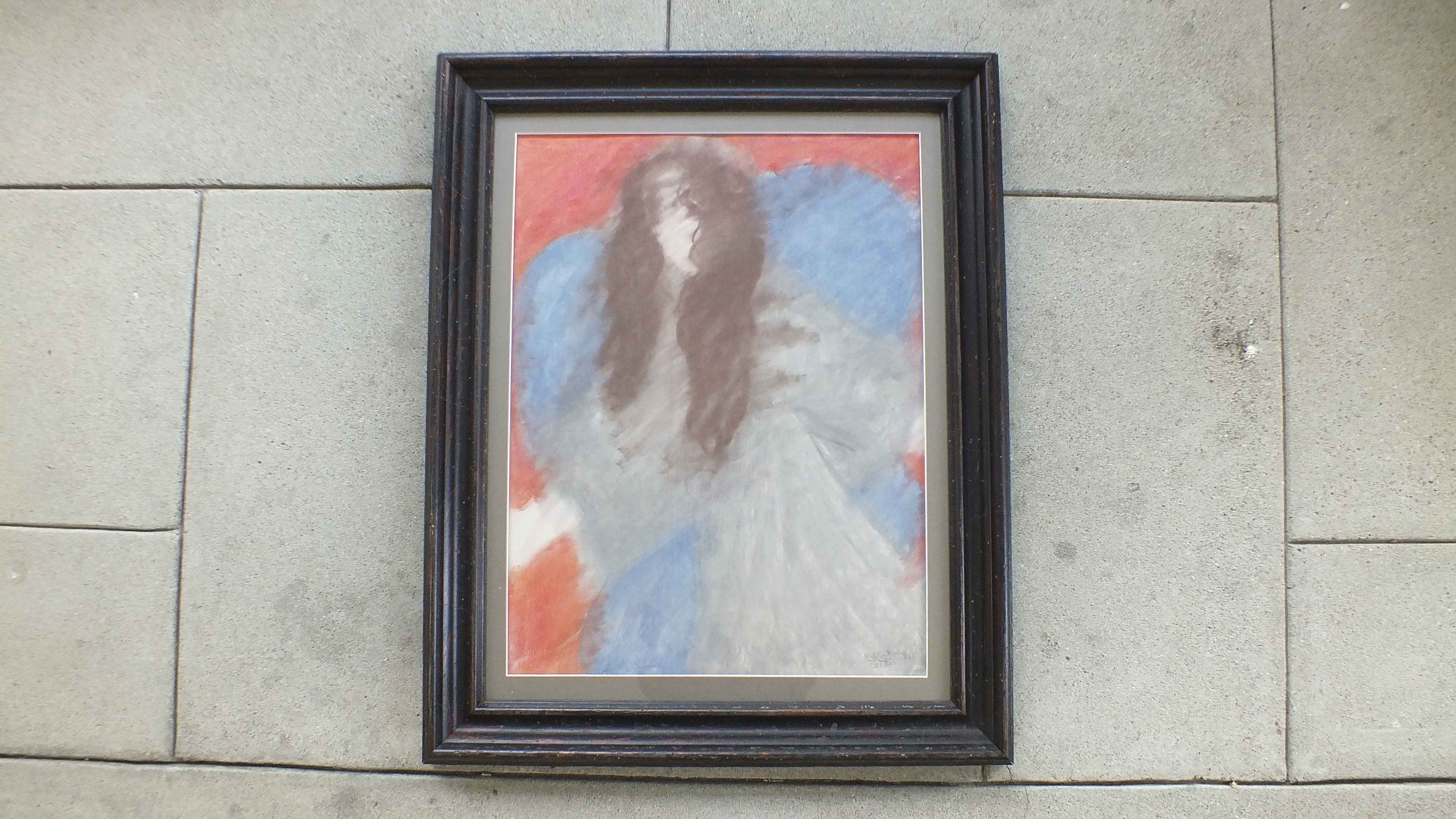 Original Pastel Angel Drawing Signed by Artist | EBTH