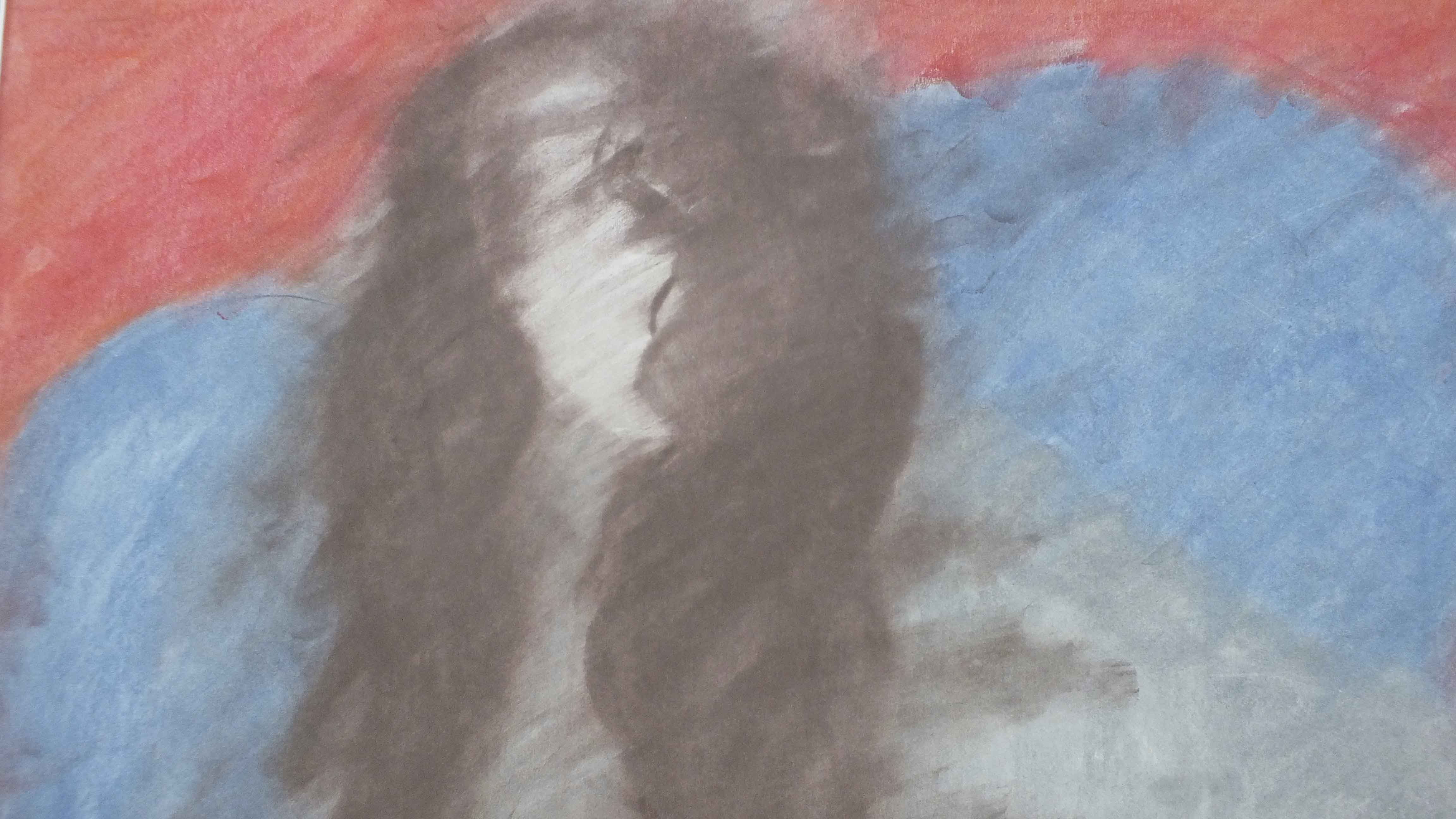 Original Pastel Angel Drawing Signed by Artist | EBTH
