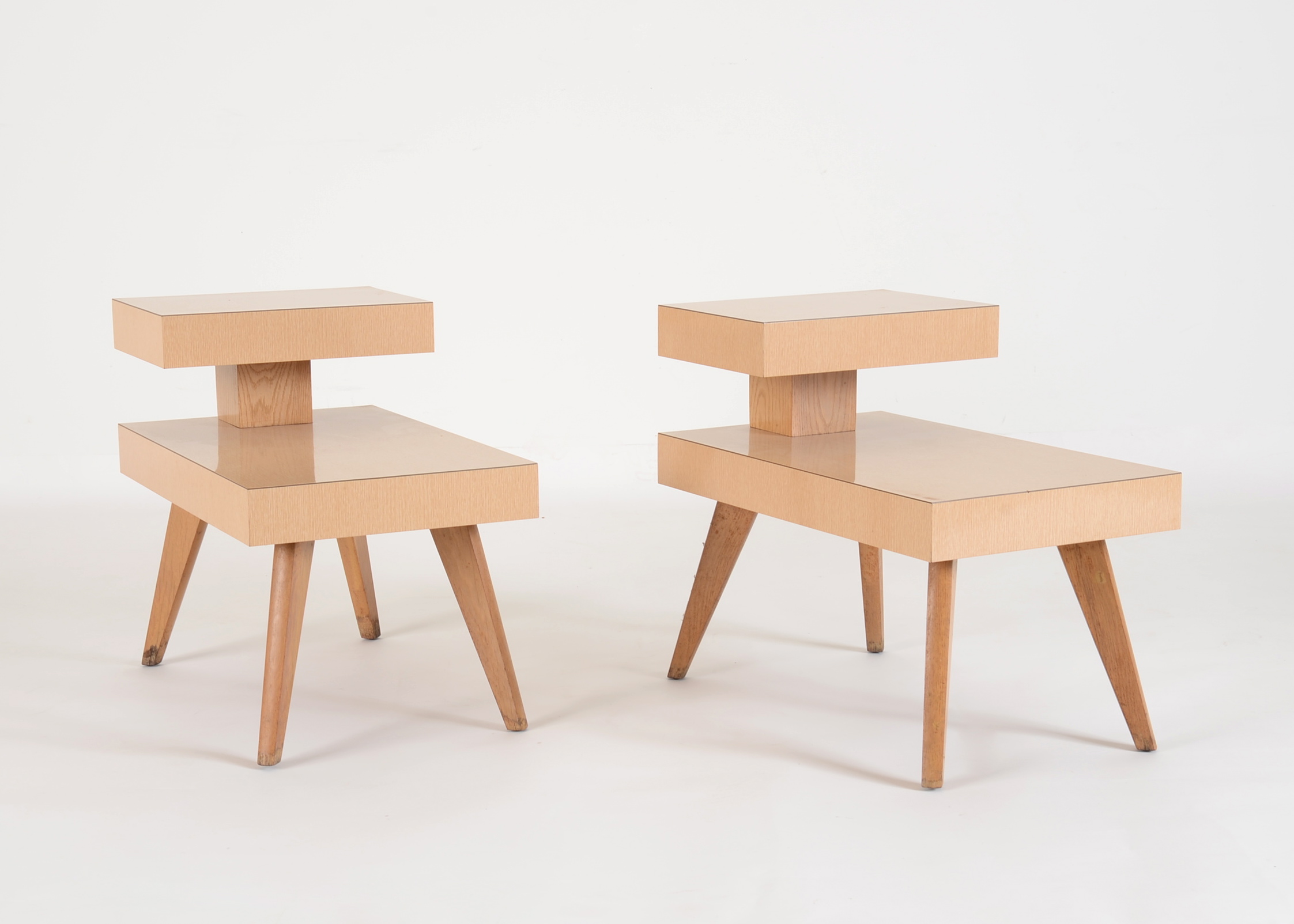 Pair of Philcraft Tiered Laminate Side Tables | EBTH
