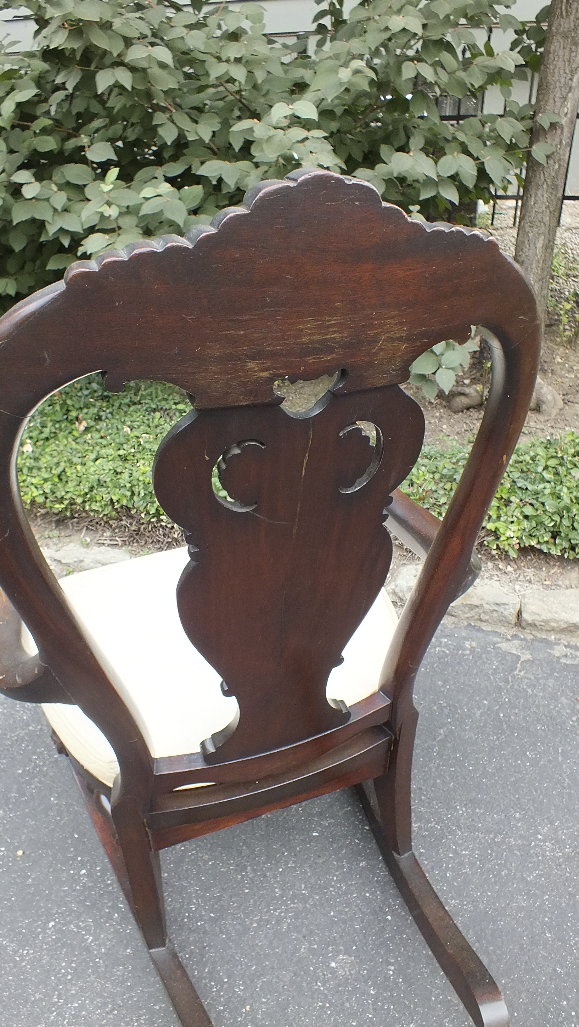 Antique Mahogany Carved Rocker | EBTH