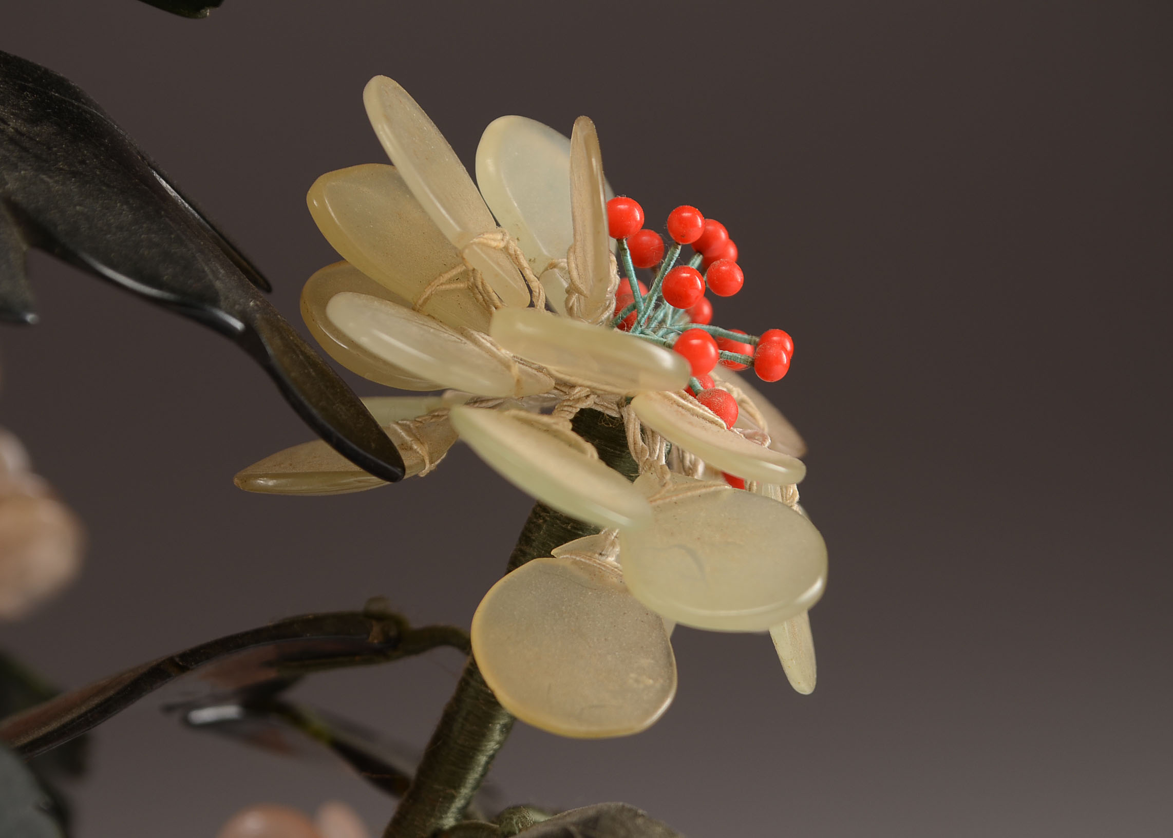 Vintage Chinese Jade Stone Tree | EBTH