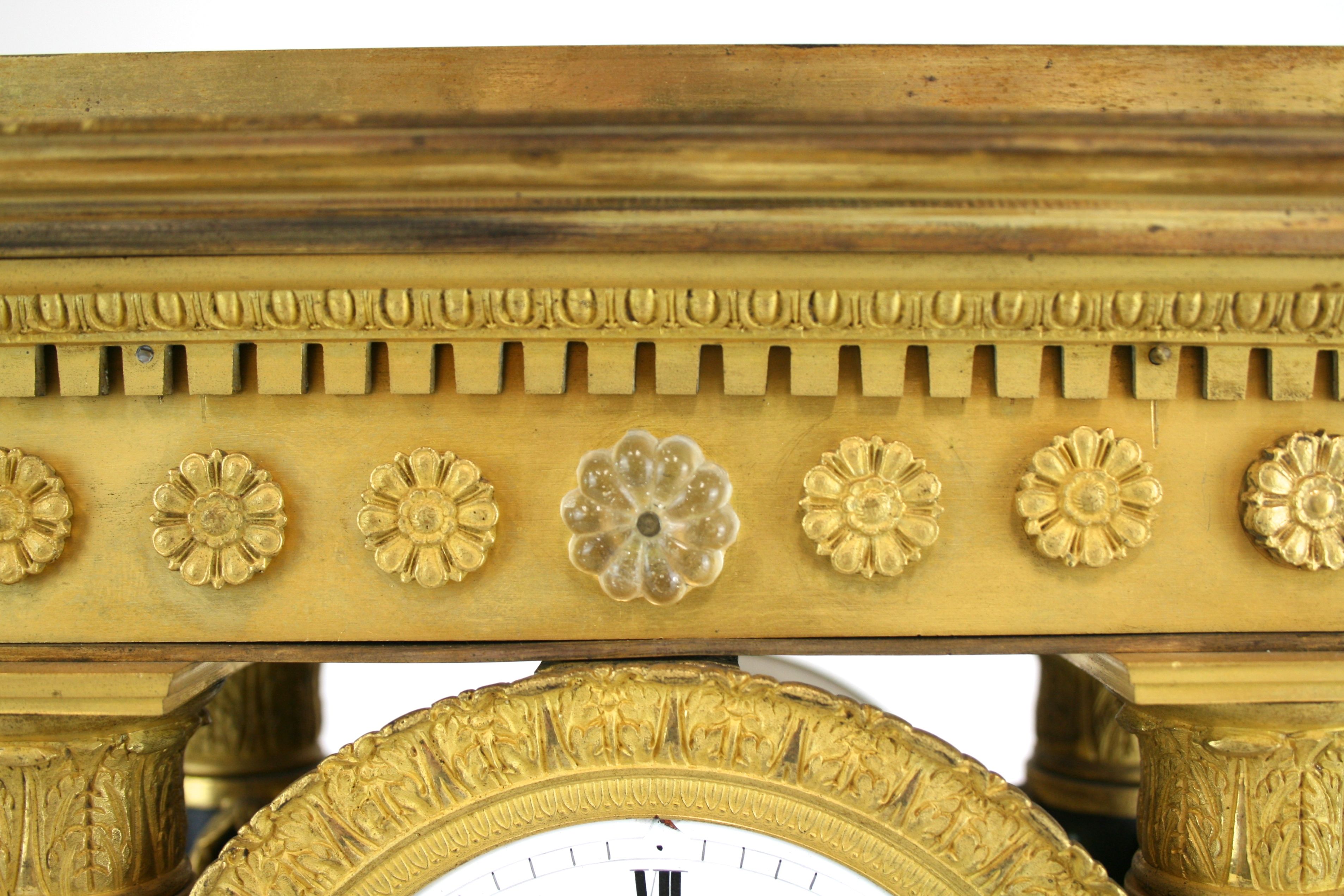 Circa 1810 English Regency Gold Dore Portico Clock | EBTH