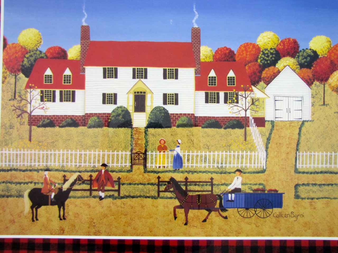 Framed Colleen Sgroi Folk Art Colonial | EBTH