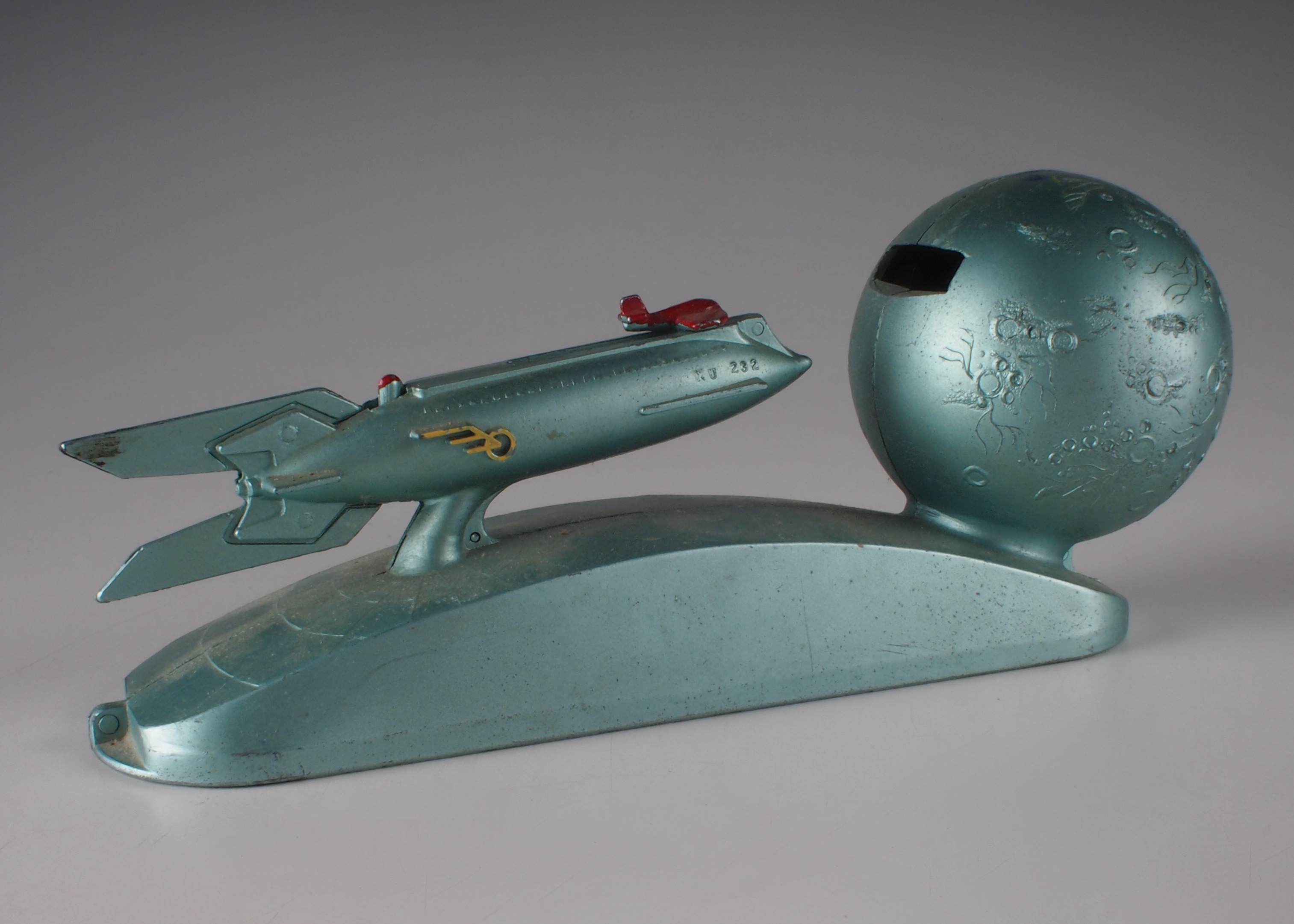 Vintage 1950s Strato Metal Rocket Bank | EBTH