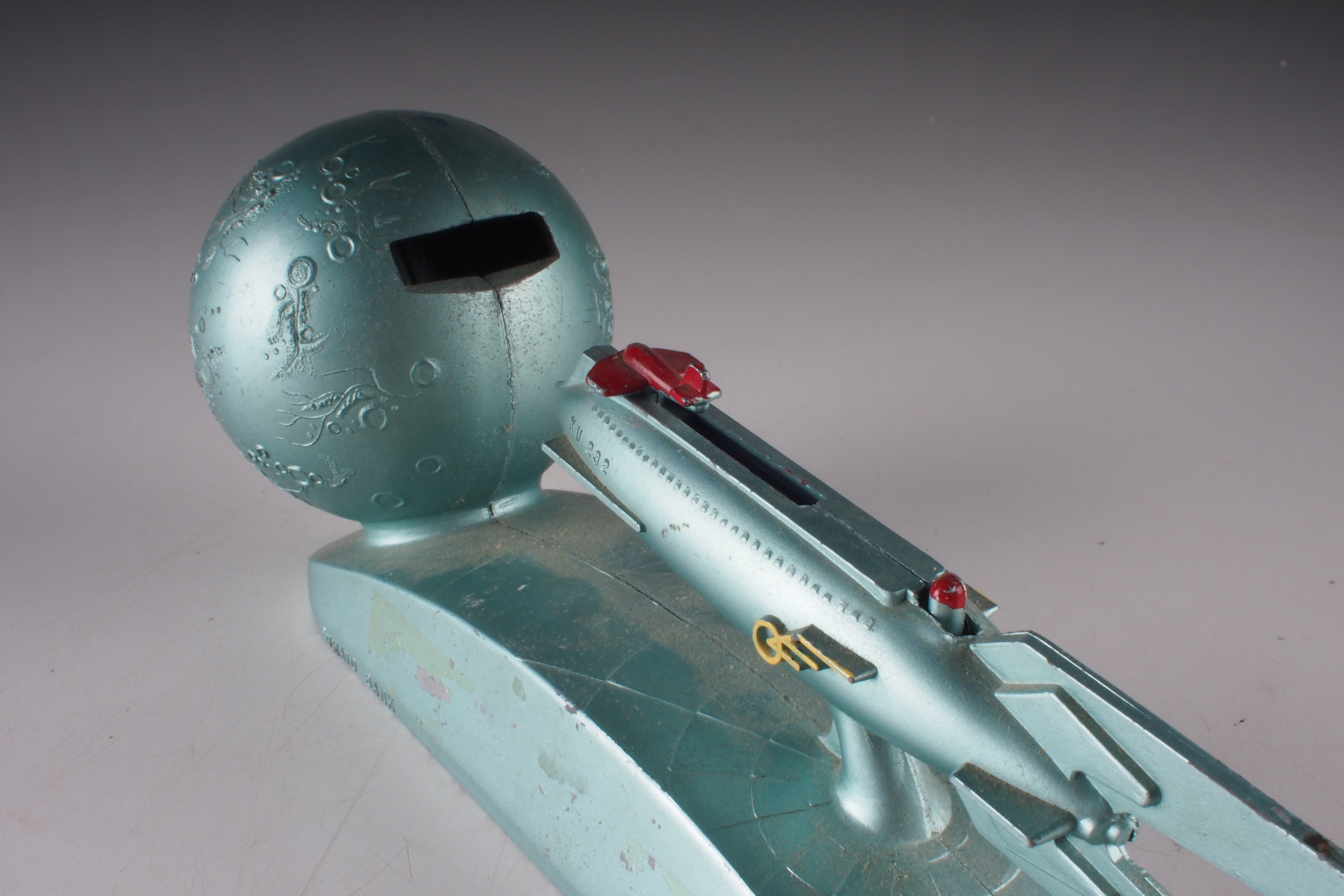 Vintage 1950s Strato Metal Rocket Bank | EBTH