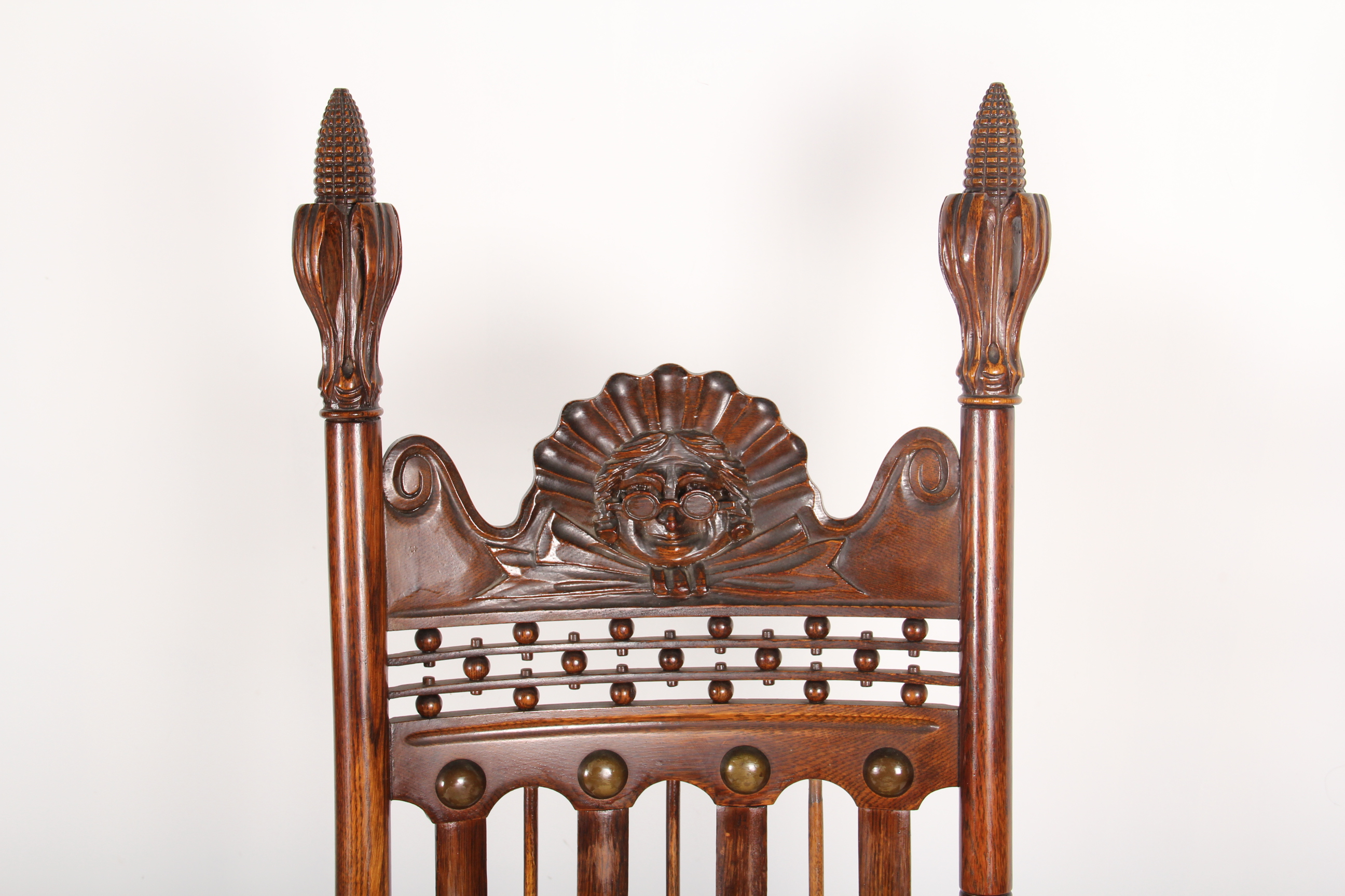Antique Victorian Benjamin Franklin Hand-Carved Rocking Chair | EBTH
