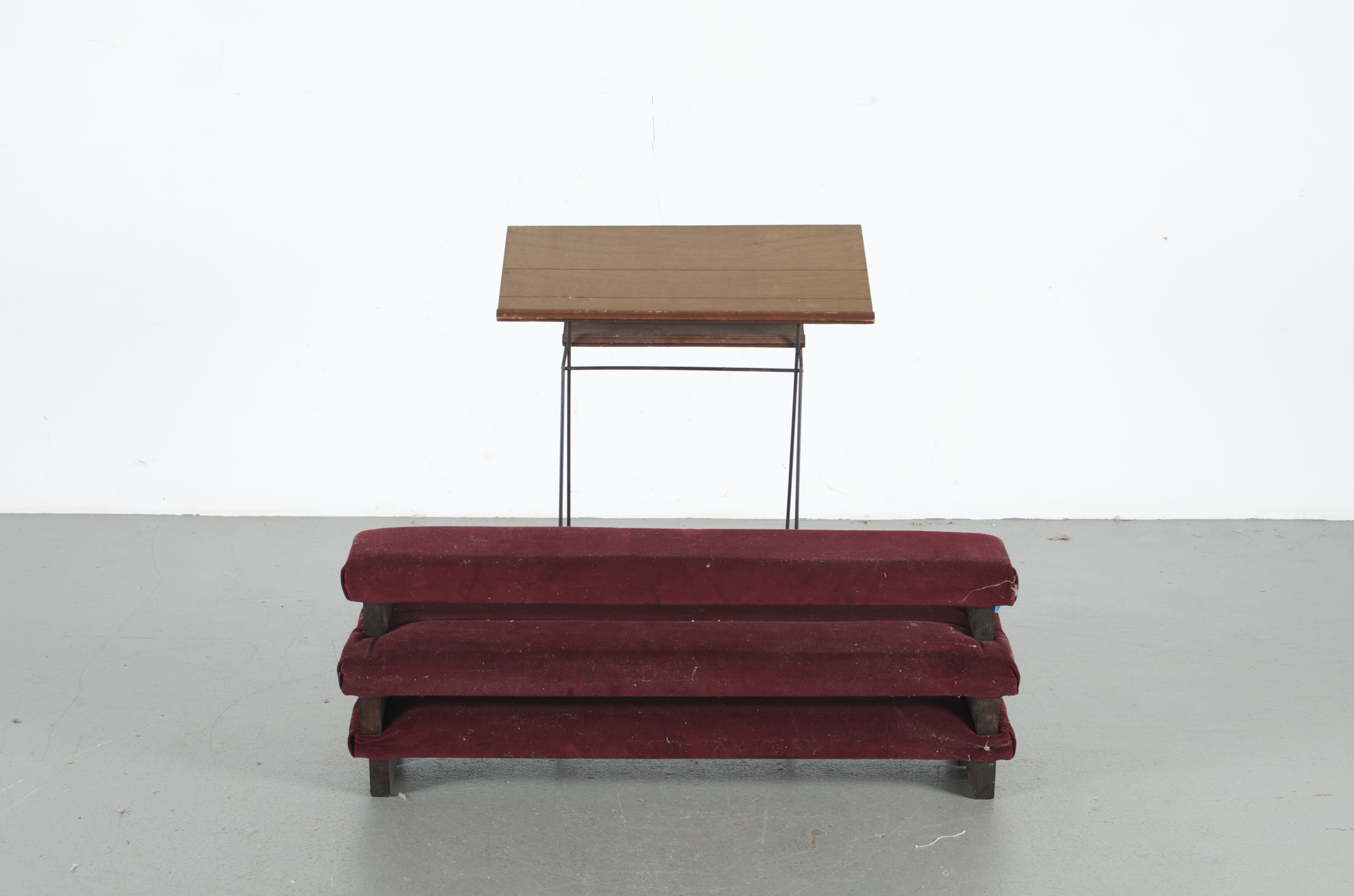 Velvet-Covered Prayer Benches and Speaker's Podium | EBTH