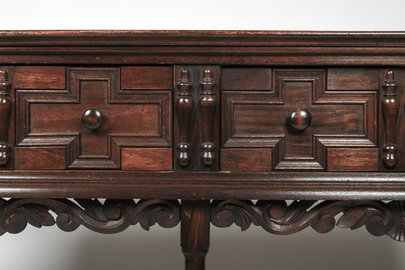 Antique Jacobean Style Sofa Table with Barley Twist Legs | EBTH