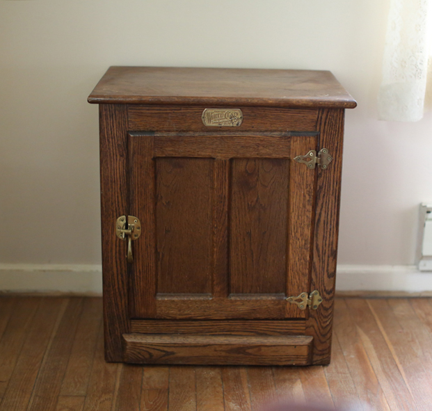 Vintage Oak White Clad Ice Box Chest | EBTH