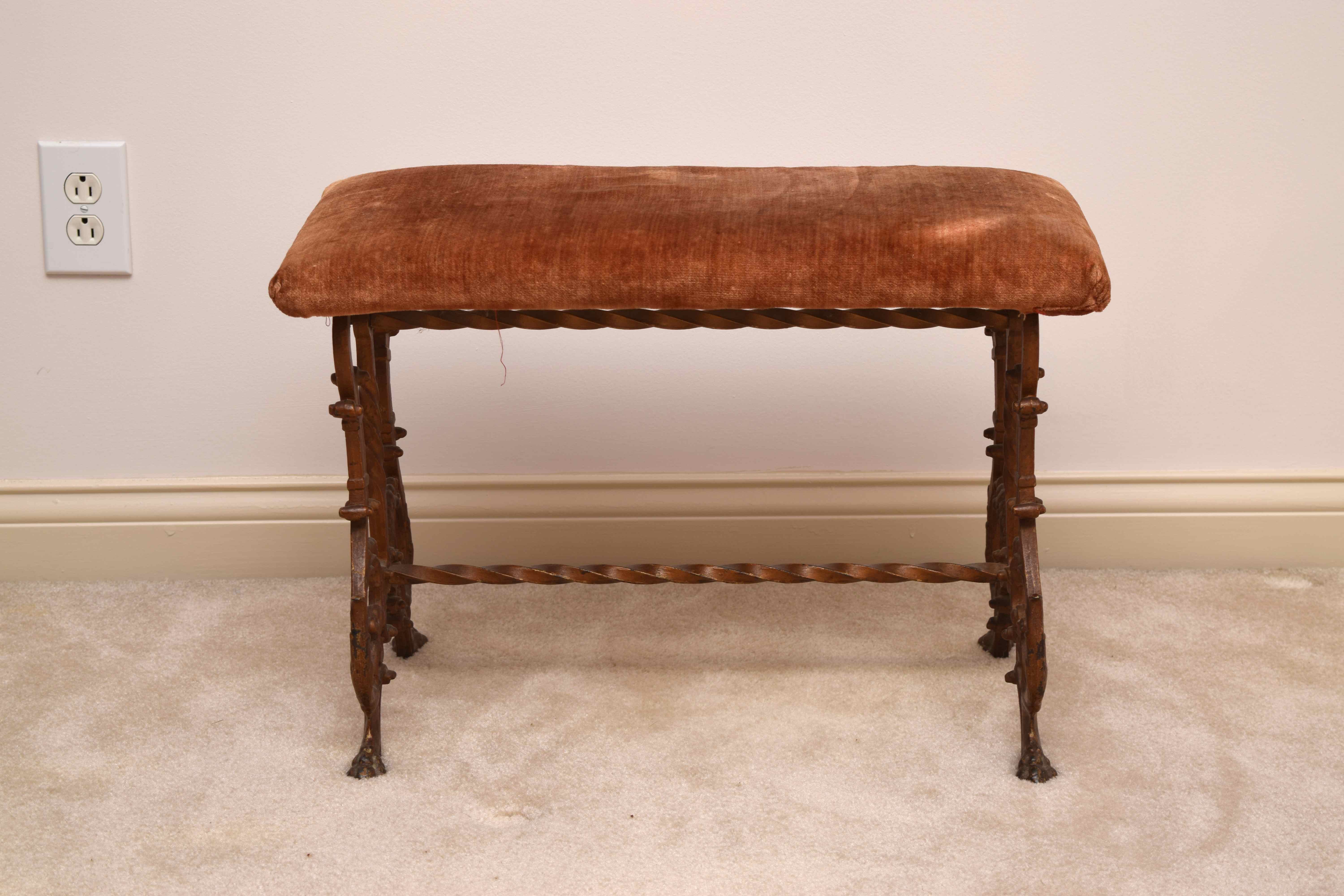 Two Antique Iron Fireside Benches | EBTH