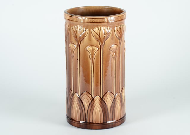 Pottery Umbrella Stand with Lotus and Papyrus Design | EBTH