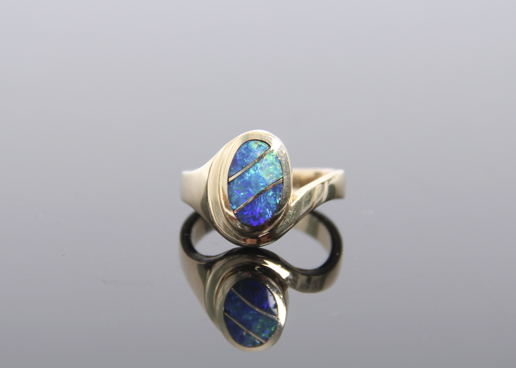 Ladies 14K and Australian Fire Opal Ring Designed by Neil Herman | EBTH